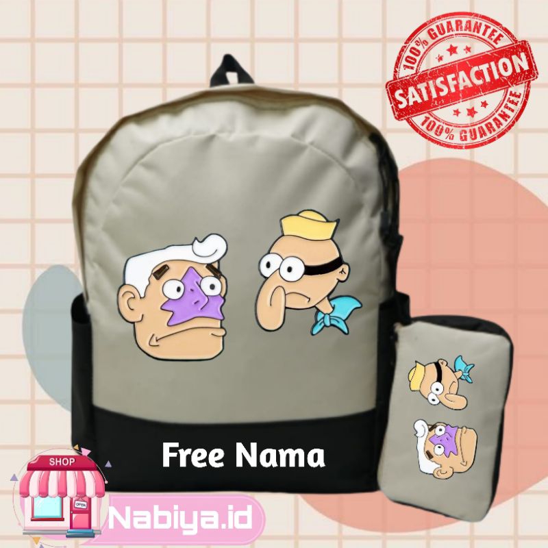 Jual TAS RANSEL MERMAID MAN & BARNACLE BOY SPONGEBOB BACKPACK ANAK ...