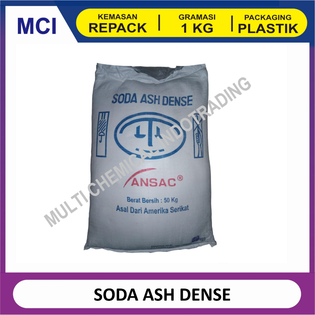 Jual SODA ASH DENSE ANSAC SODIUM CARBONATE USA - REPACK 1 KG | Shopee ...