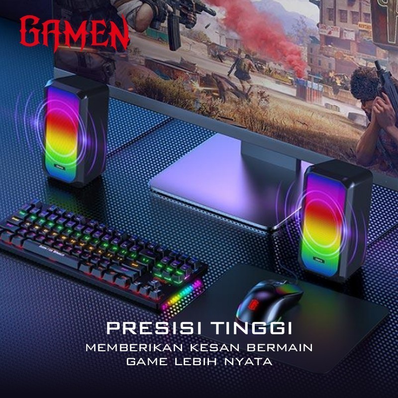 Jual SPEAKER GAMING GAMEN GS6 RGB Rhythm Lights Speaker Excellent Bass ...