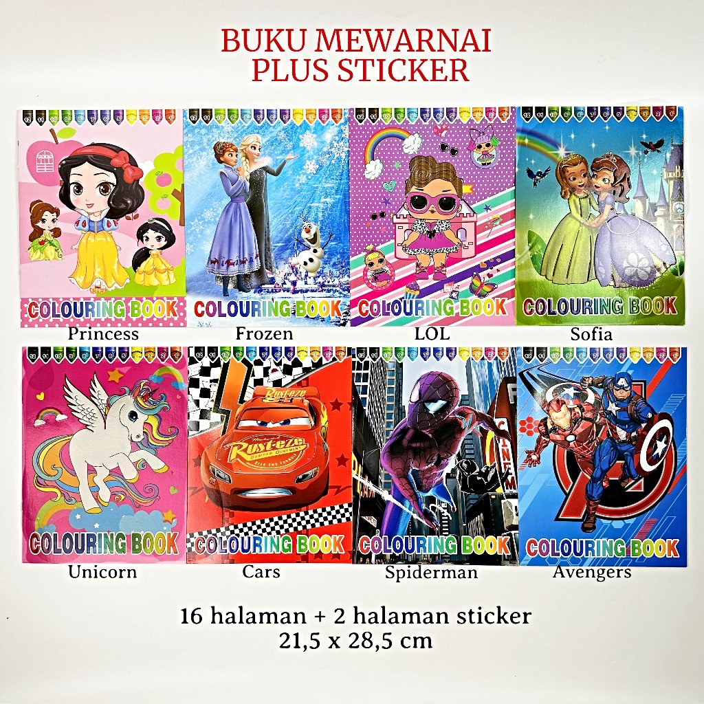Jual Buku mewarnai 18 halaman Buku mewarnai anak Coloring book Buku ...
