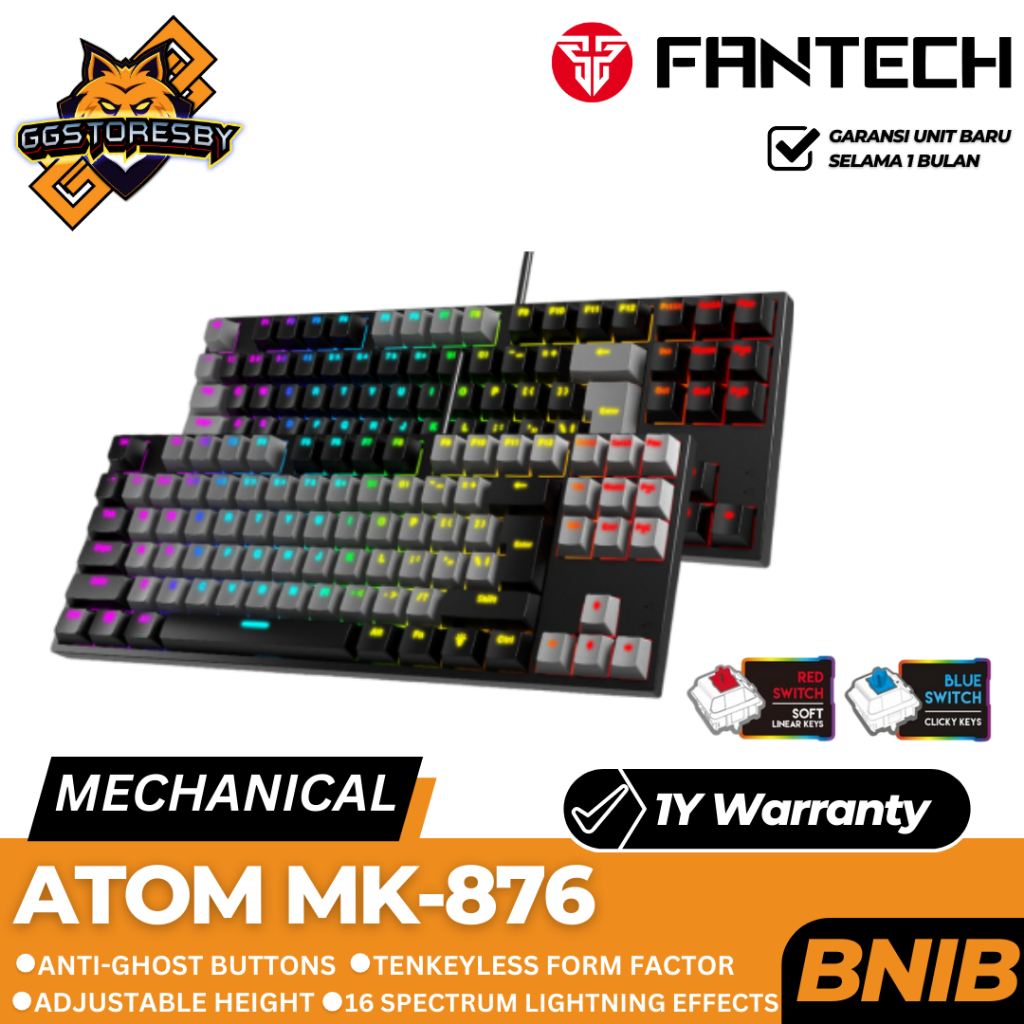 Jual FANTECH ATOM MK876 RGB MECHANICAL Gaming Keyboard | Shopee Indonesia