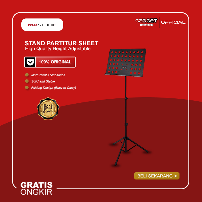 Jual Stand Partitur Sheet Musik Height Adjustable Folding Design ...