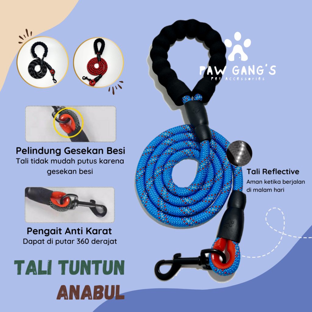 Jual Paw Gangs Tali Tuntun Anjing Besar Kecil Tali Harness Rompi Kalung ...