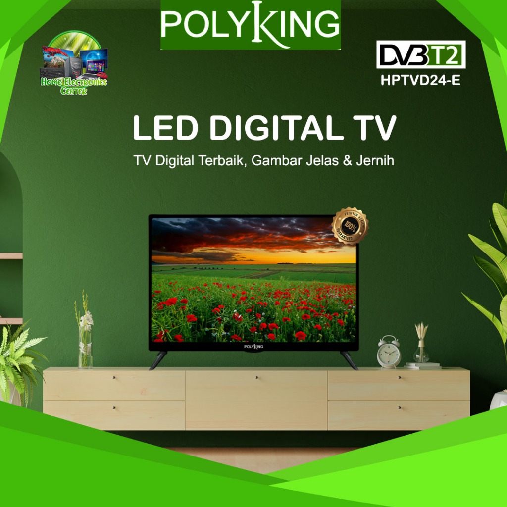 Jual TV Digital-Polyking 24 Inch (Model HPTVD24-E)-Terbaru-Termurah-Tanpa STB-Garansi Resmi 1 ...