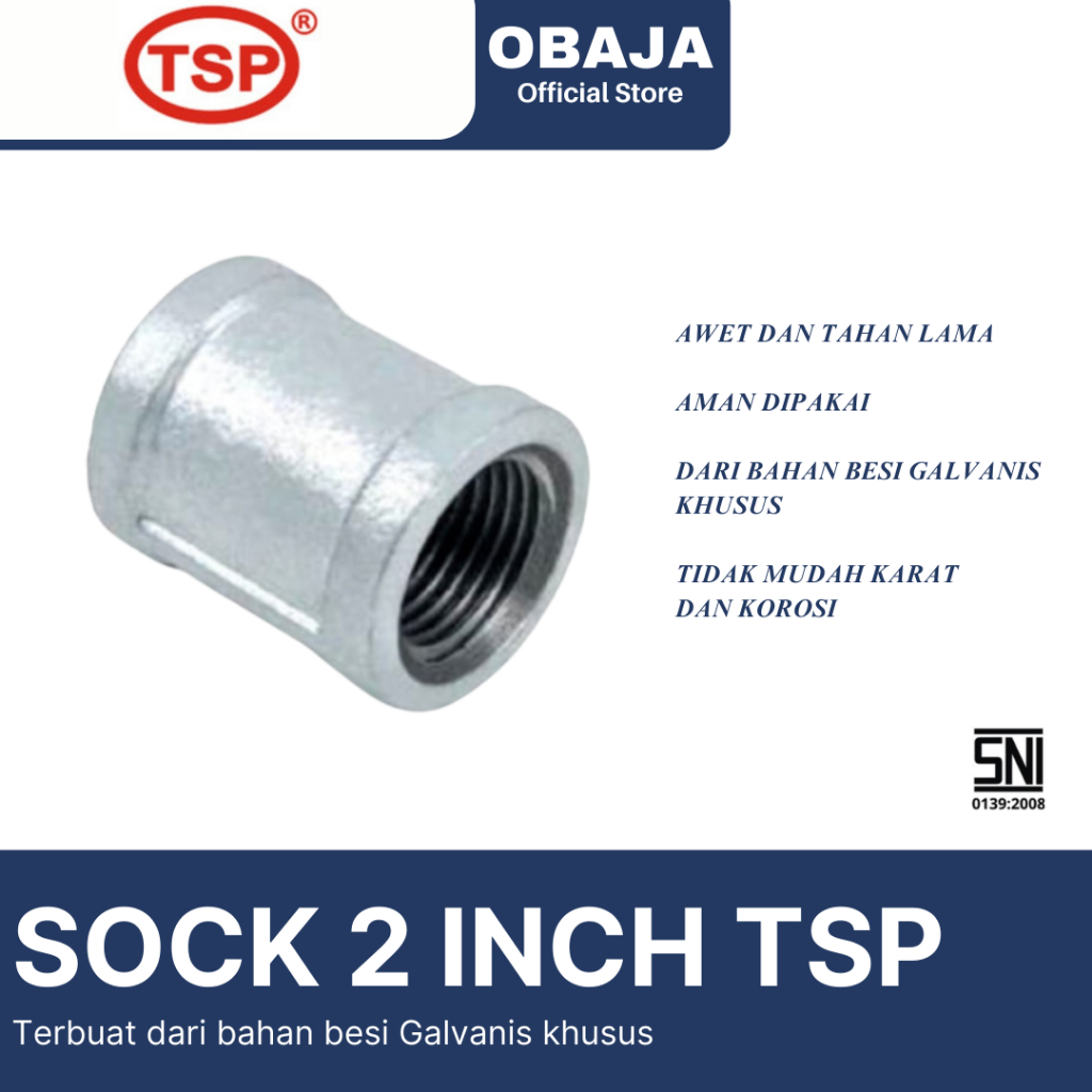 Jual TSP SOCK 2 INCH GALVANI/SOK 2 INCH GALVANIS TSP/FITTING BESI TSP ...