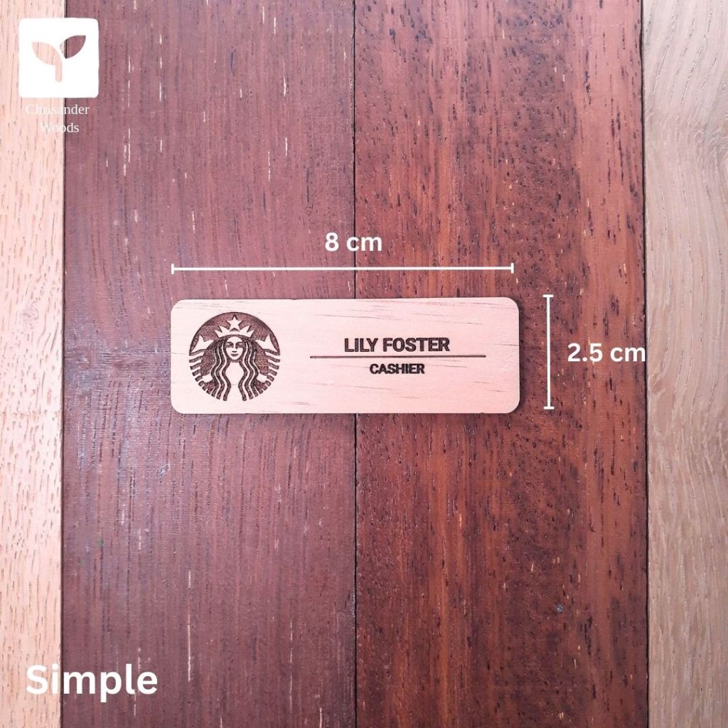Jual Name Tag Magnet Custom Kayu | Custom Name Tag | Tag Nama Magnet ...