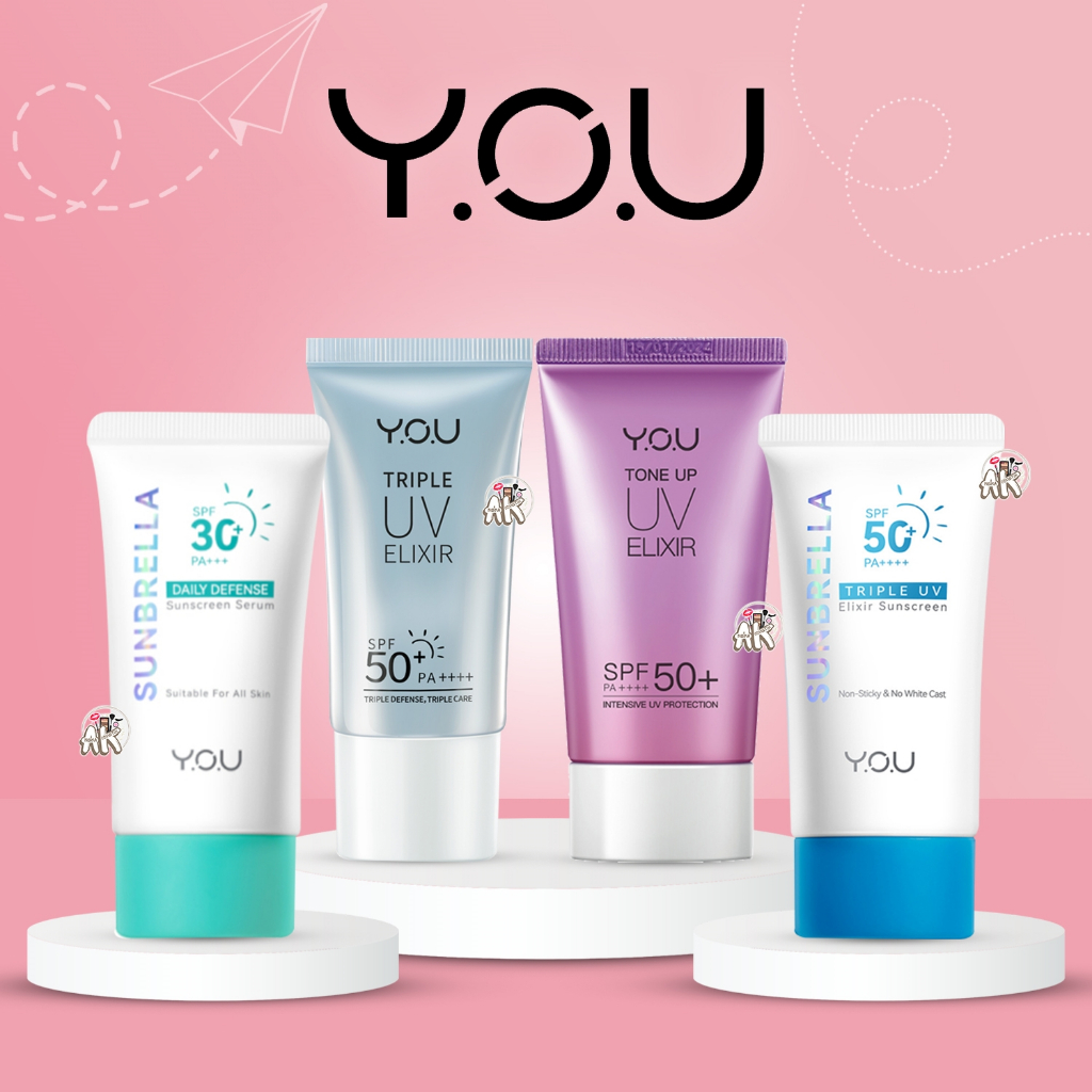 Jual Y.O.U SUNSCREEN PROTECT UV SERIES ( TRIPLE ELIXIR SPF50 / TONE UP ...