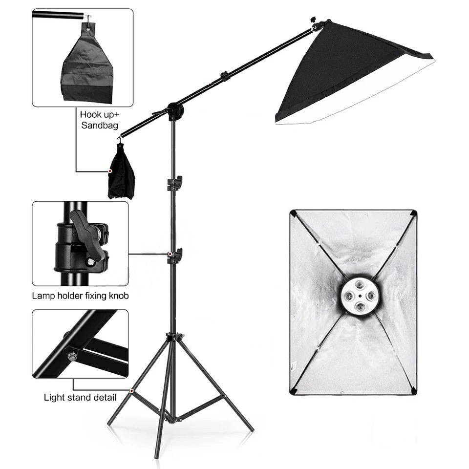 Jual Paket Softbox 4 Socket dengan boom arm Photo Studio Produk ...