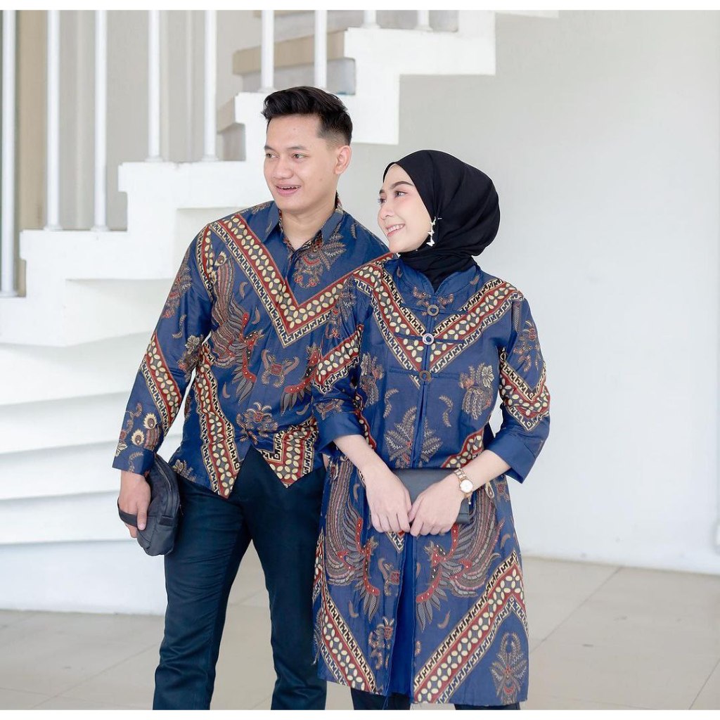 Jual Benang Raja Batik Couple Pria Wanita Katun Motif Merak | Shopee ...