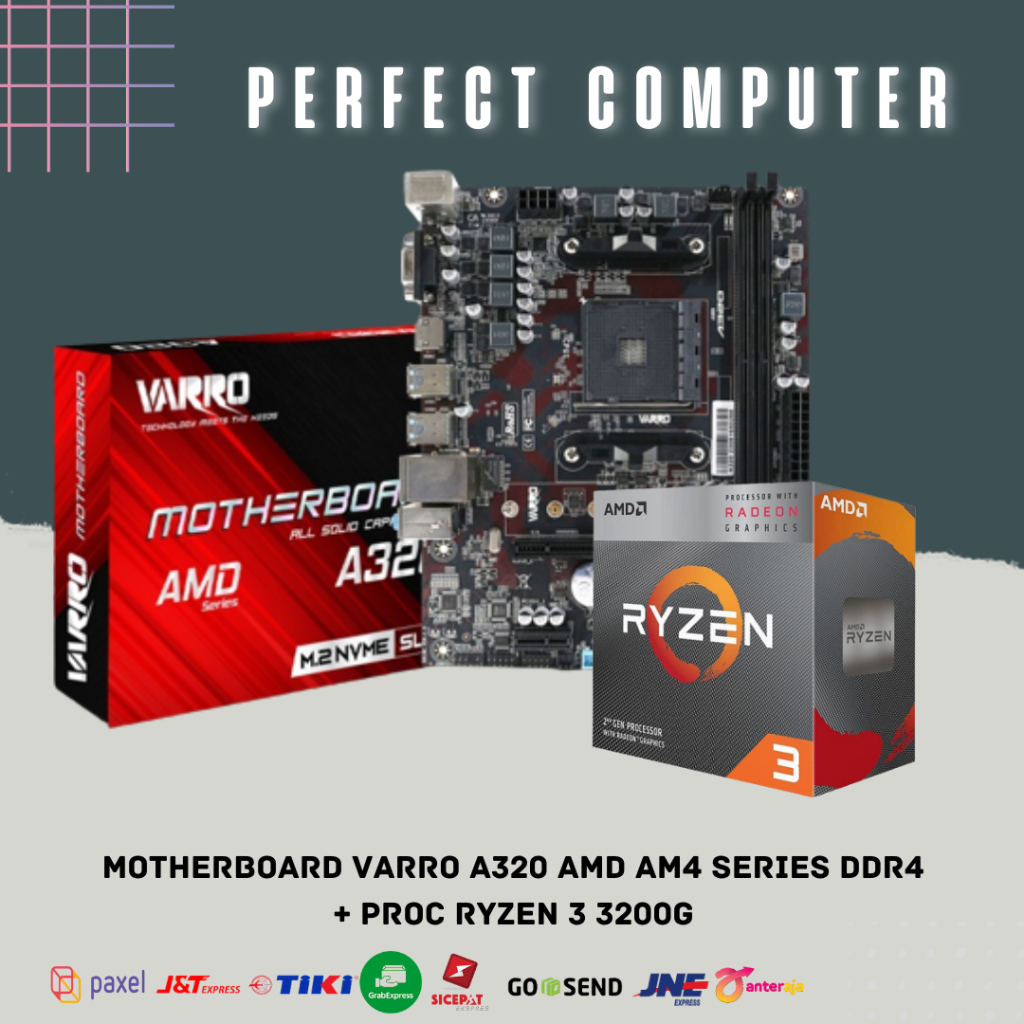 Jual MOTHERBOARD VARRO A320 AMD AM4 SERIES DDR4 + proc ryzen 3 3200g ...