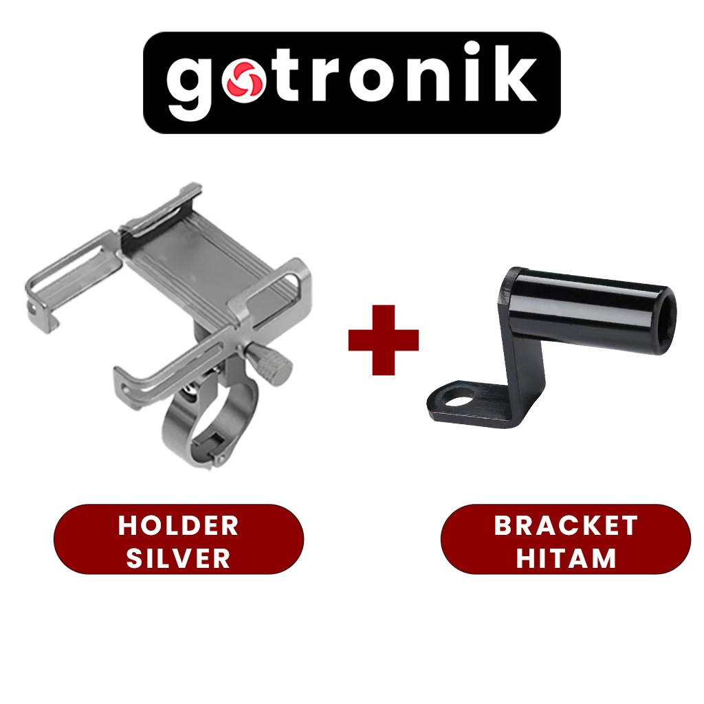 Jual Holder Hp Stang Motor Full Besi Dudukan Penyangga Handphone Rotate 360 Derajat Phone Stand ...