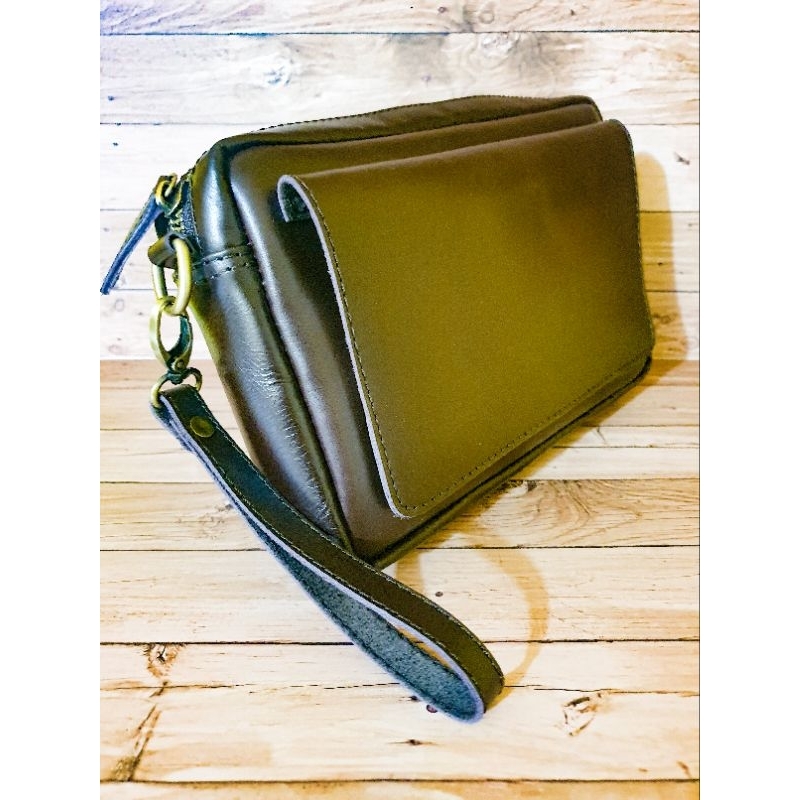 Jual hanbag pria promo tas tangan kulit asli bisa grafir nama | Shopee ...