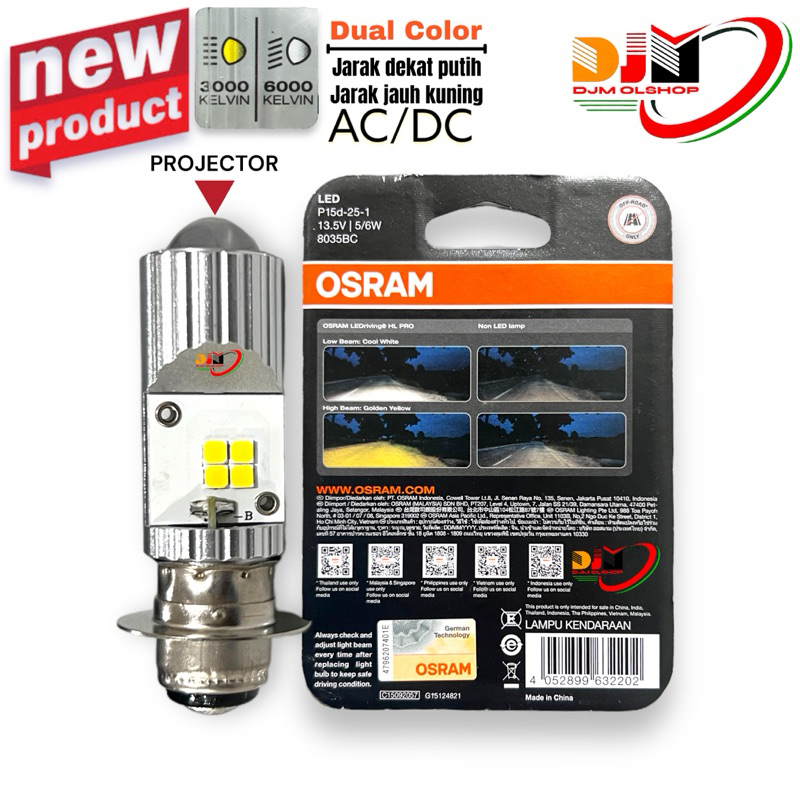 Jual Osram Lampu LED Motor H6 M5 K1 LEDriving HL PRO Dual Color Projector | Shopee Indonesia