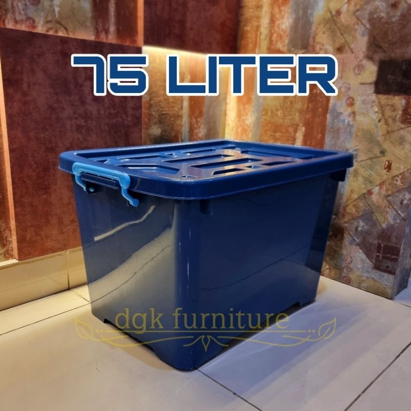 Jual Kontainer Container Plastik 75 Liter 75 Litre 75 L 75L Biru Tua ...