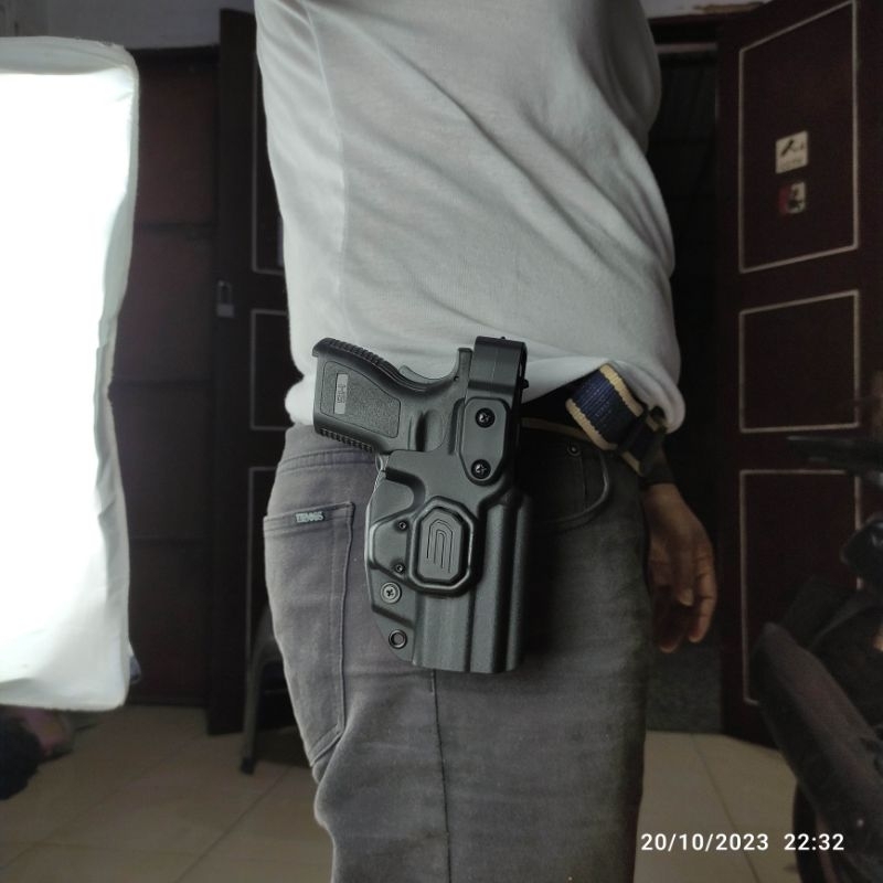 Jual holster hs subcompact / hs 9 pendek baby level III lock system ...