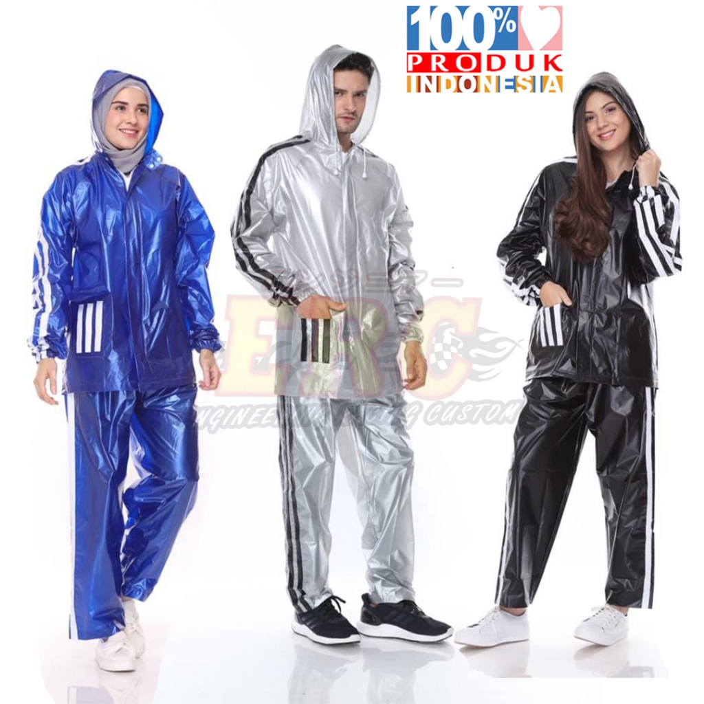 Jual JAS HUJAN RAINCOAT MANTEL Pria Wanita Bahan Tebal PVC Anti Rembes Fashion Modis Premium ...