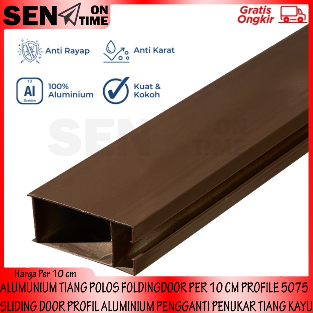 Jual TIANG POLOS FOLDINGDOOR ALUMUNIUM PER 10 CM PROFILE 5075 SLIDING ...