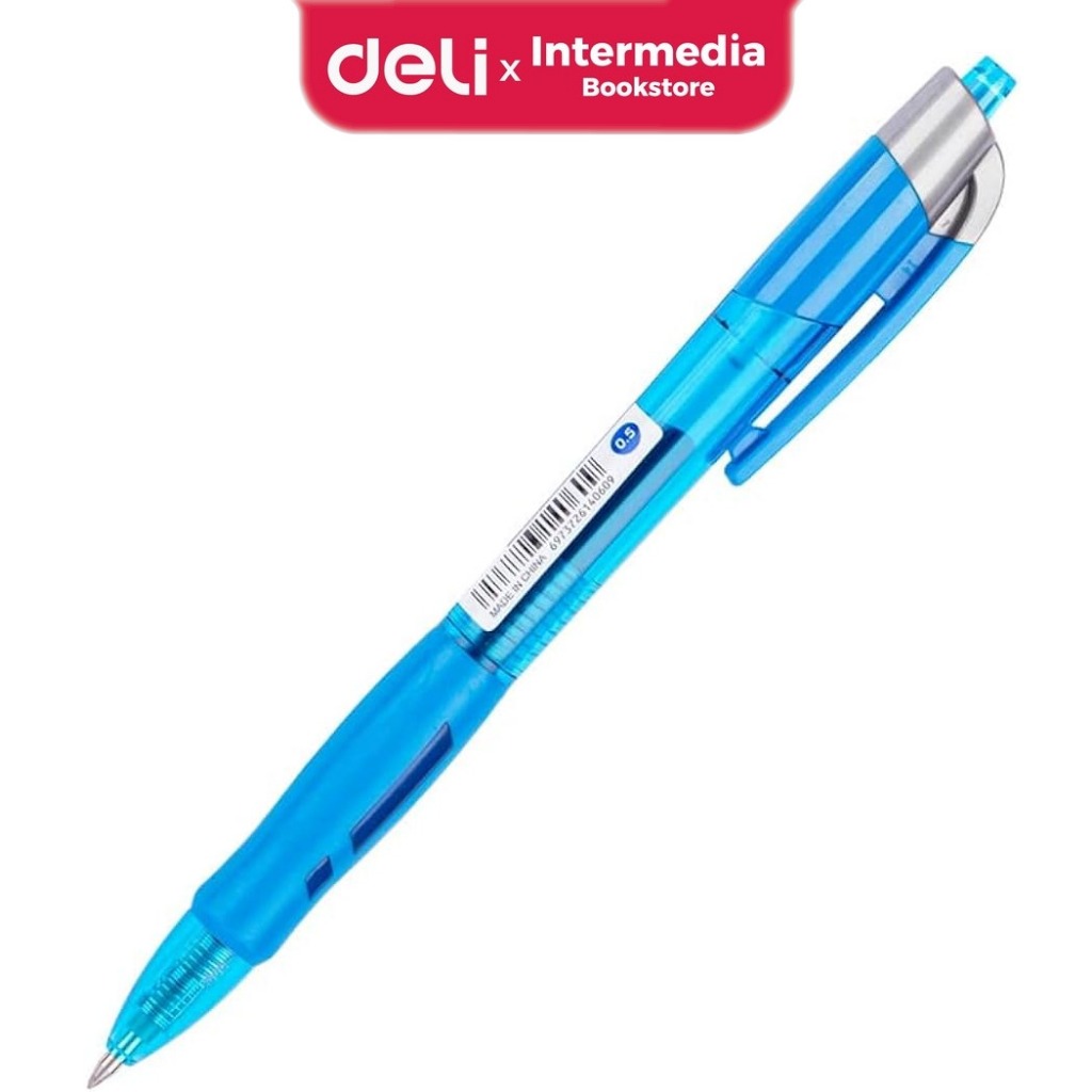 Jual Deli EG08-BL Gel Pen / Pulpen Gel Cetek 0.5mm Tinta Warna Biru ...