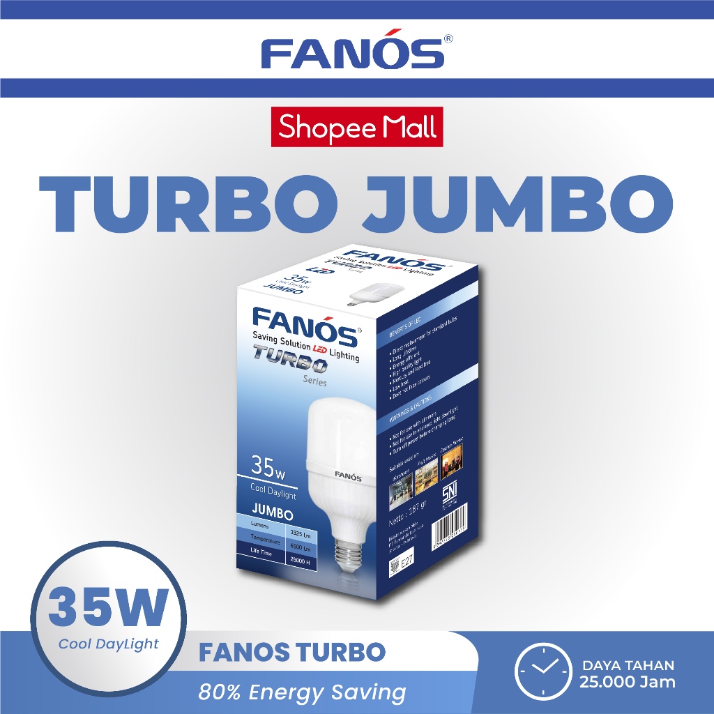 Jual Fanos Turbo Led Bulb Cahaya Sangat Terang dan Bergaransi Kualitas ...