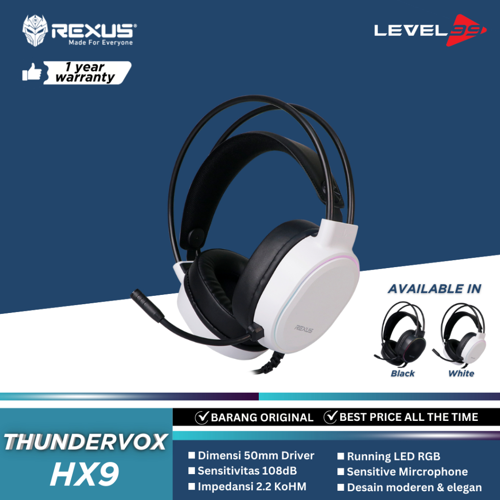 Jual Headset Gaming Rexus Thundervox Hx9 - Gaming Headset | Shopee ...