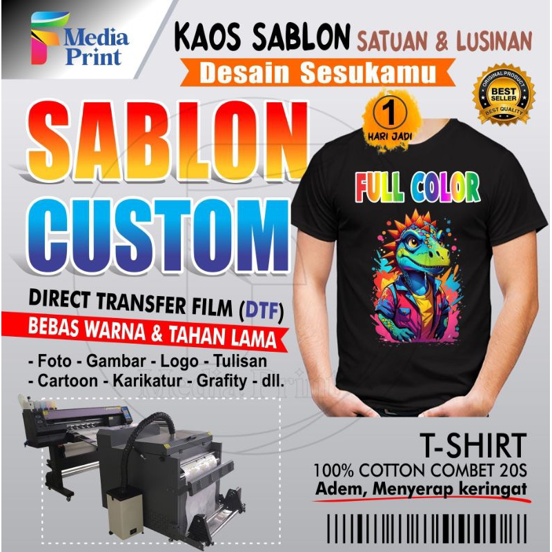 Jual Baju kaos sablon custom satuan murah sablon cepat kaos pria wanita ... Jual Baju kaos sablon custom satuan murah sablon cepat kaos pria wanita ...