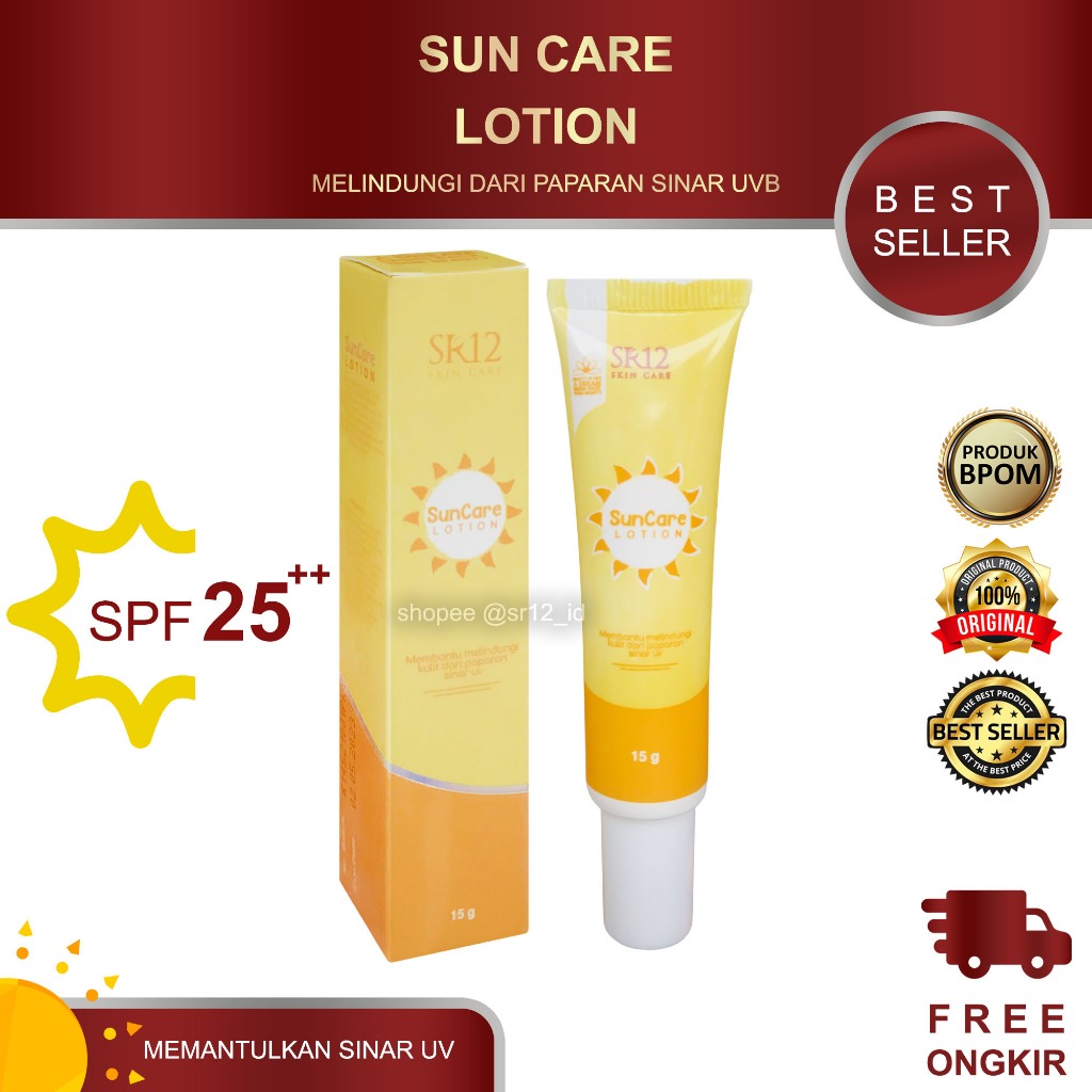 Jual SUNCARE SR12 SPF 25 / SUN CARE SR12 / MELINDUNGI KULIT DARI SINAR ...
