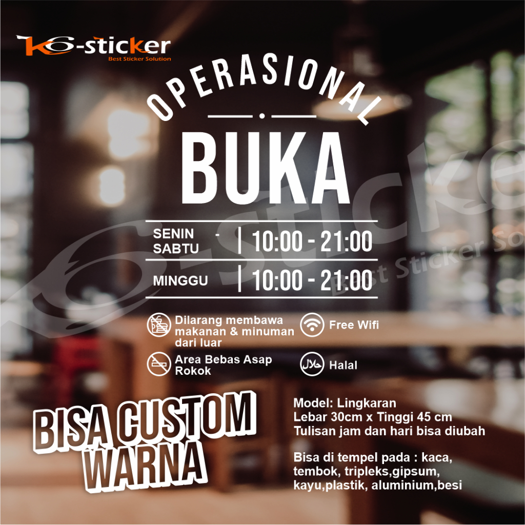 Jual Stiker Kaca Sticker Dinding Cafe,Clinik Dan Rumah Sakit Open Hour ...