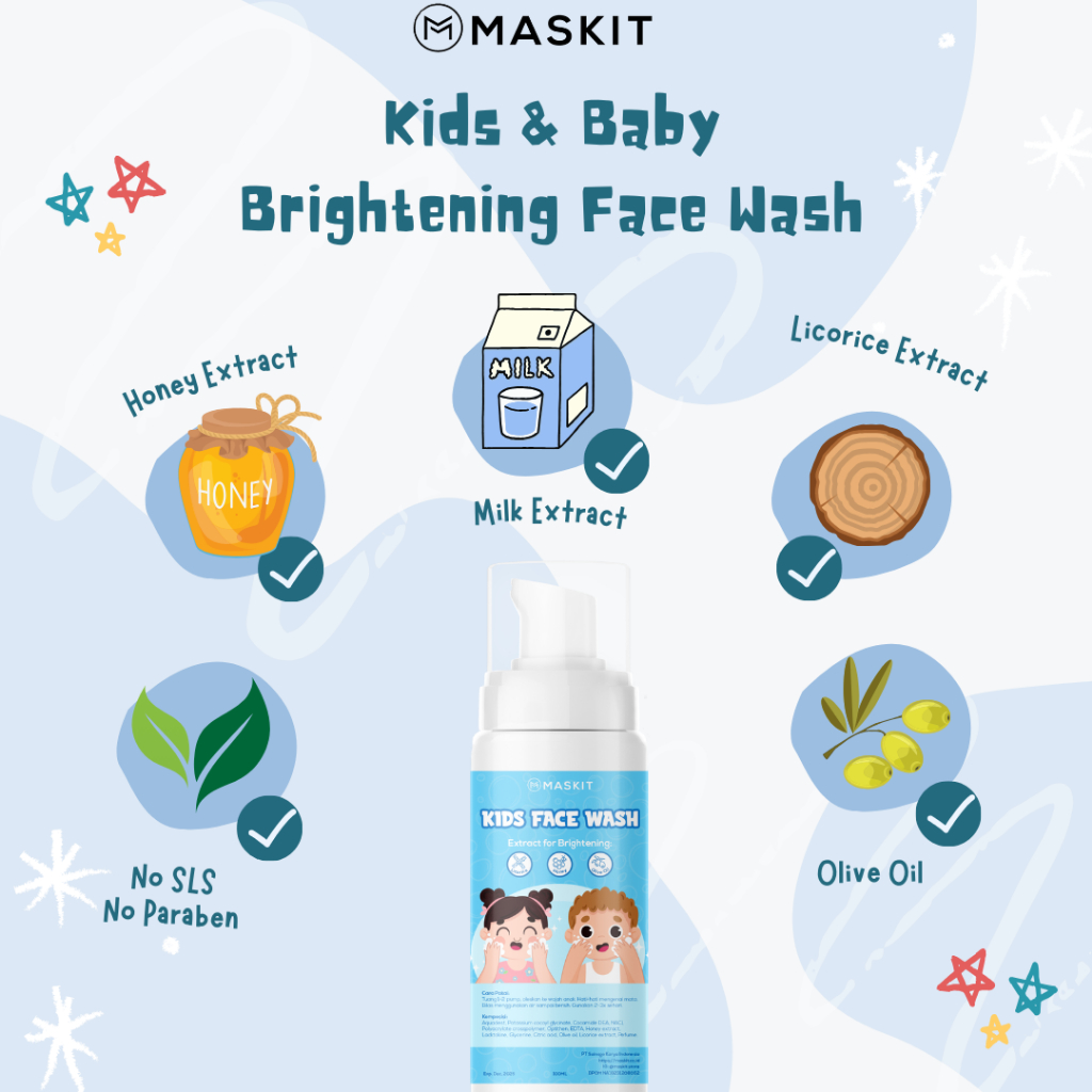 Jual Maskit Kids & Baby Foaming Face Wash Brightening - Sabun Cuci Muka ...