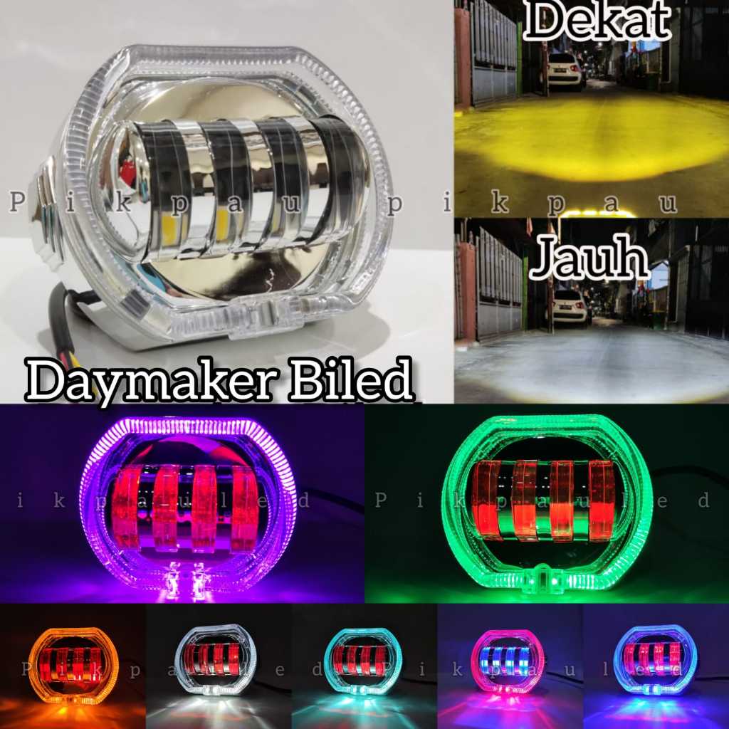 Jual Lampu Tembak LED Projie Biled + Shroud 8D 4 Lensa Dengan Devil Eye ...