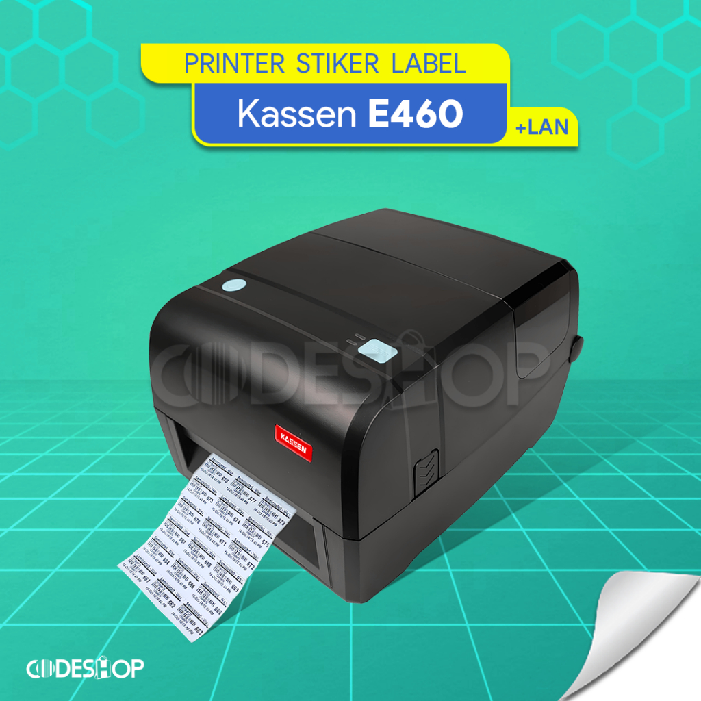 Jual Printer Thermal Kassen E 460 LAN USB Cetak Barcode Resi Pengiriman | Shopee Indonesia