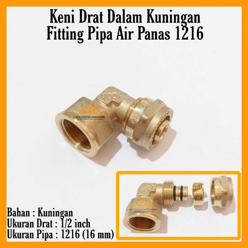 Jual Fitting Pipa air panas 1216 Sok Keni Tee Sambung 1/2 inch Sambungan instalasi water heater ...