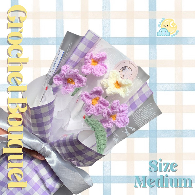 Jual Korean Mini Crochet Bouquet / Buket Bunga Rajut Mini Korea by Moon ...