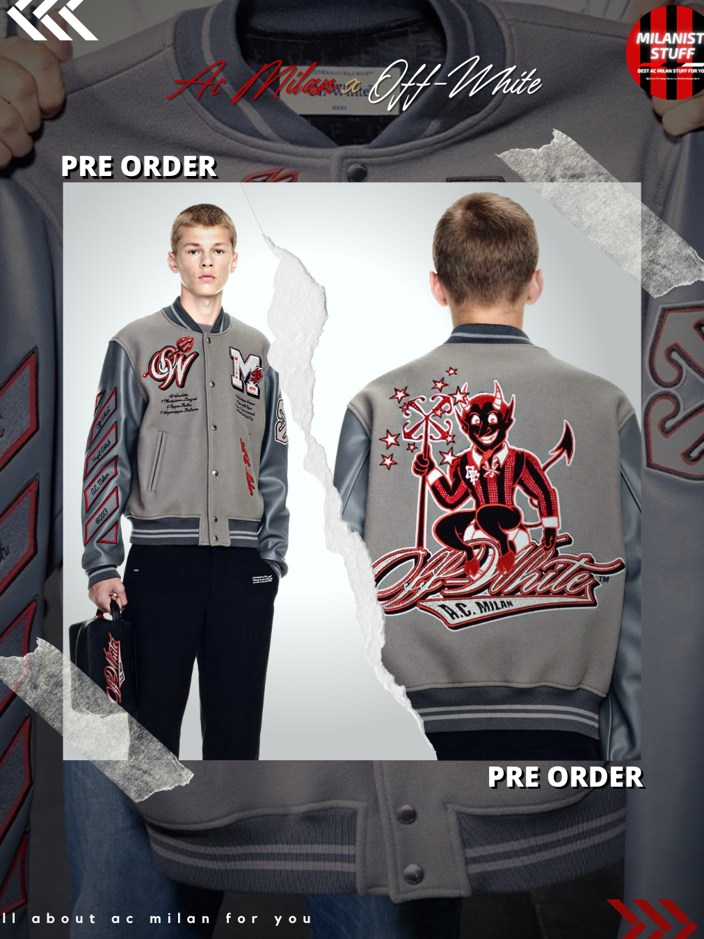 Jual VARSITY AC MILAN NEW 2023 | JACKET DISTRO BOLA MILANISTI | PRE ...