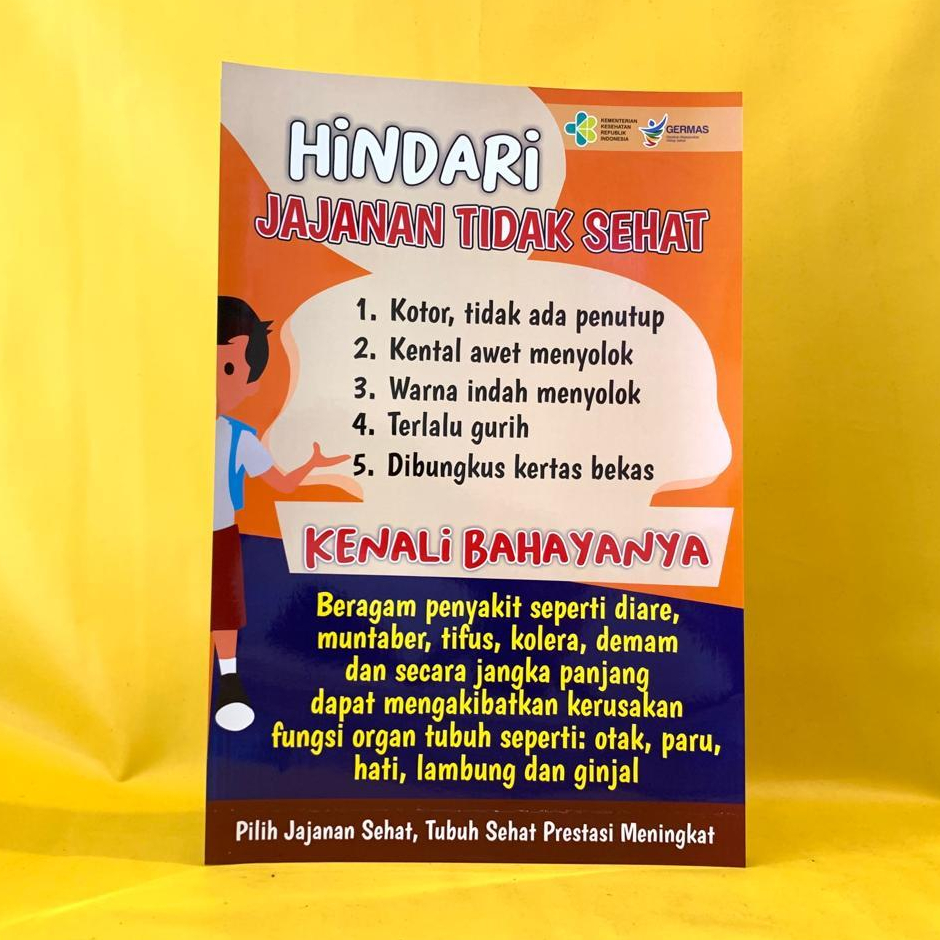 Jual Poster Makanan Sehat | Poster Jajanan Sehat | Poster Hindari ...