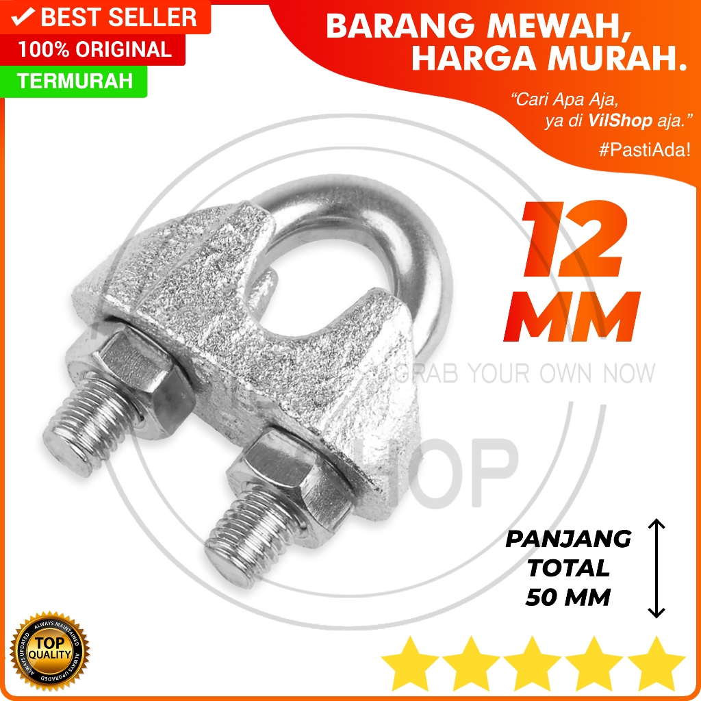 Jual KLEM SELING BAJA 12MM 12 MM 1/2" 1/2 INCH / KLEM SLING KLEM TALI ...