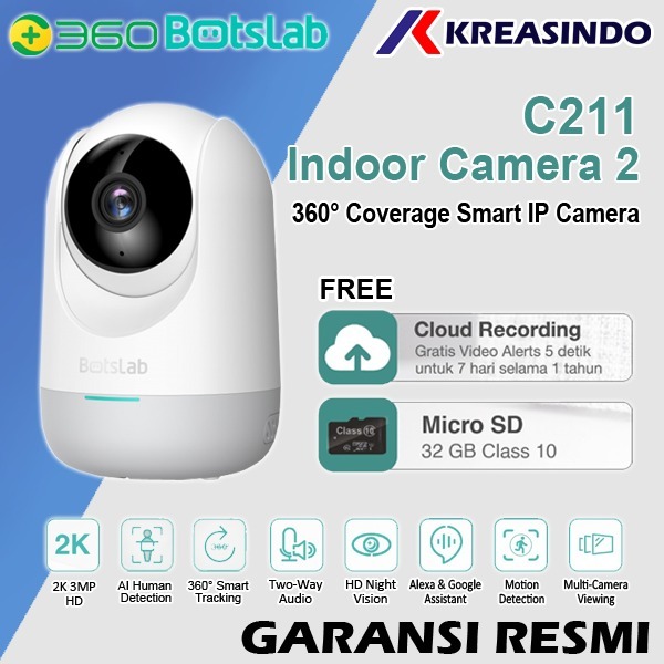 Jual 360 BOTSLAB C211 Dome 2k 3mp Wifi Indoor Smart IP Camera CCTV ...