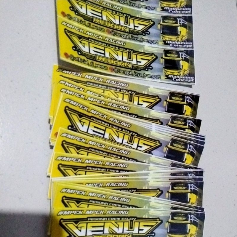 Jual stiker bus telolet anti air Venus Tunggal jaya 20pcs | Shopee ...
