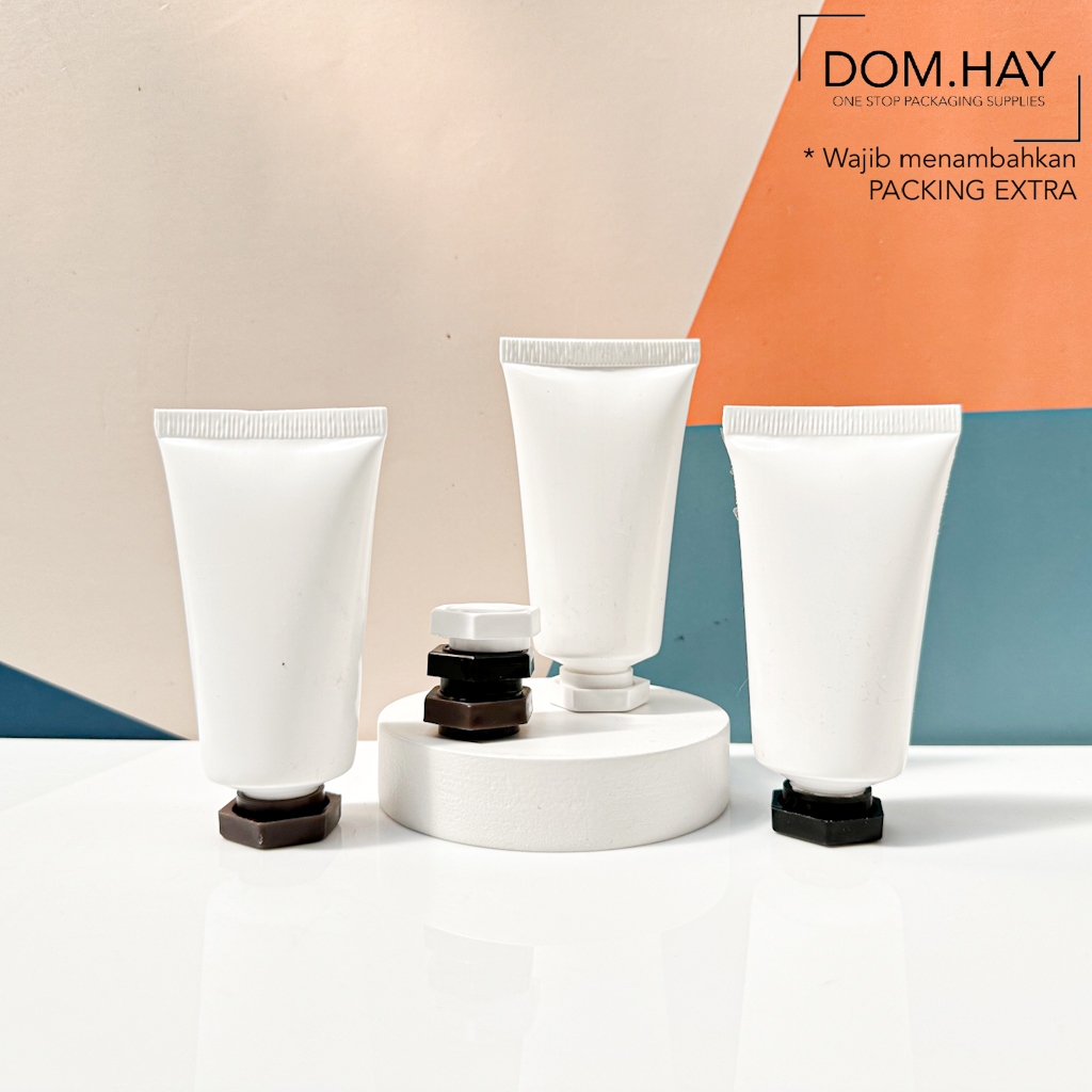 Jual 30ml Botol Tube Putih HEXA Tutup Putar Plastik Packaging Kosmetik ...