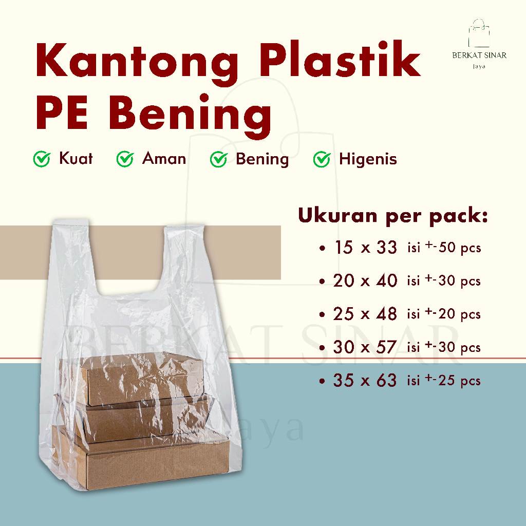 Jual Kantong Plastik Kresek PE PEX Bening Kuat Ukuran 30 35 500gram ...