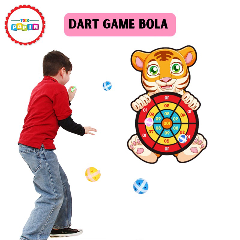 Jual TokoPapin Mainan Anak Lempar Bola Tempel Papan Panah Dart Game ...