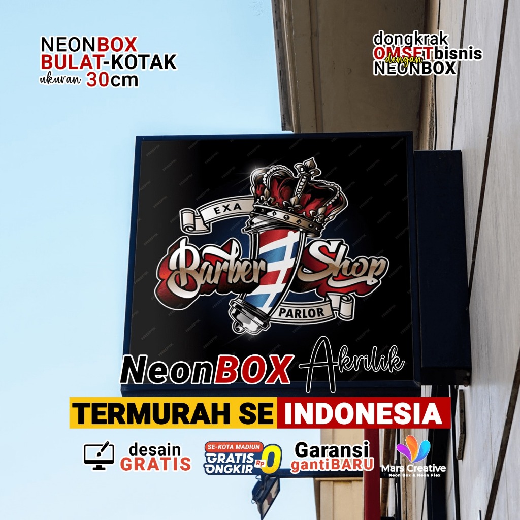 Jual Neon Box Indoor Outdoor 40cm x 50cm Premium Custom 2 Sisi ...