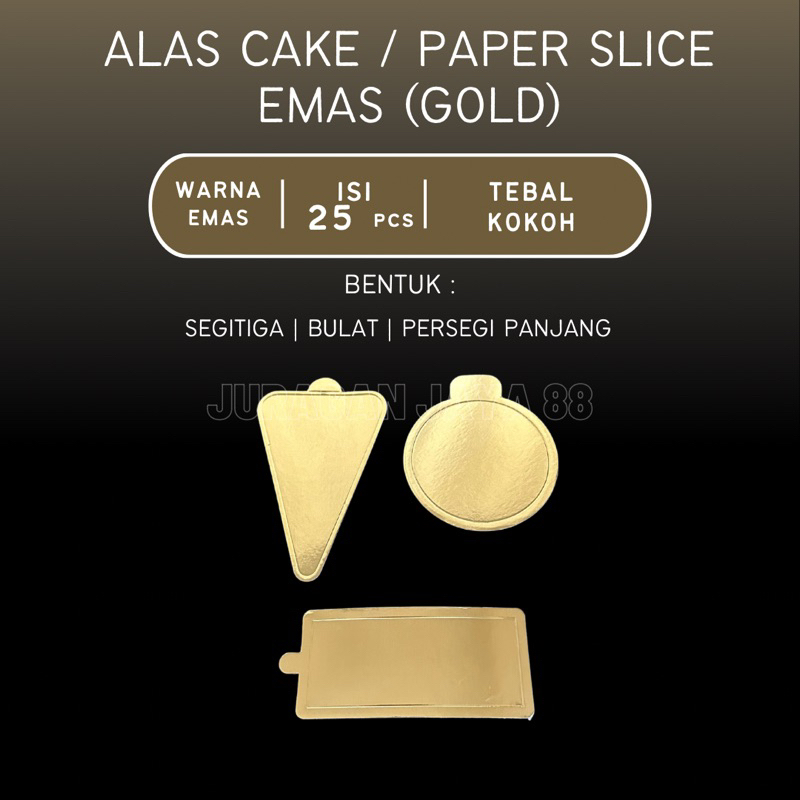 Jual (25 PCS) [EMAS] Alas Emas Cake Tart Tiramisu | Alas Kue Gold ...