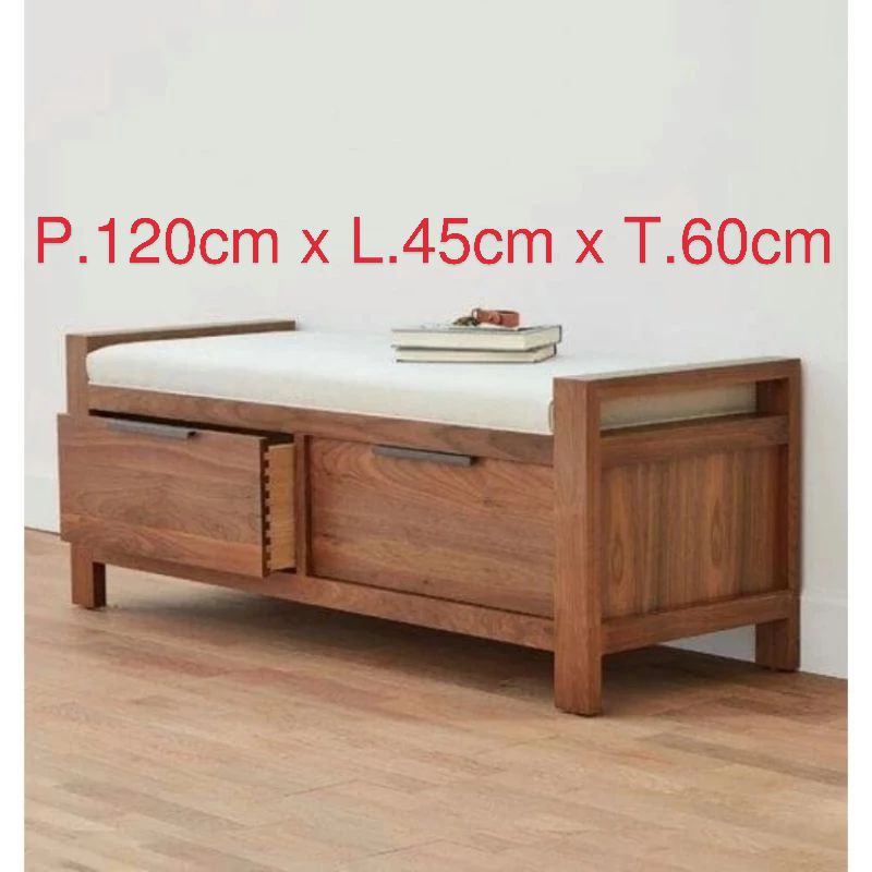 Jual Bangku/bench Laci Rak sepatu kayu jati/bangku storege serbaguna ...