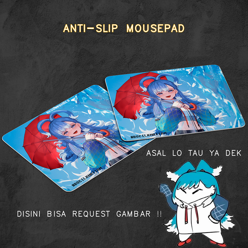 Jual Mousepad Anime Kobo Vtuber Mosped Antislip Bisa Pakai Gambar ...