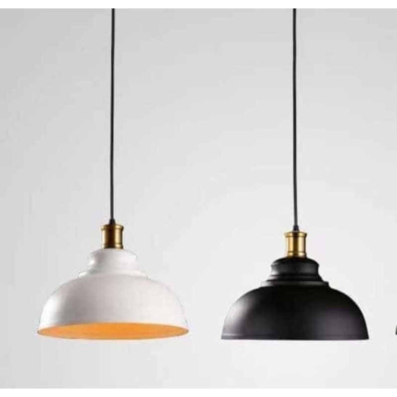 Jual KAP LAMPU GANTUNG MINIMALIS MANGKOK INDUSTRIAL BESI PLAT E27 RETRO CAFE RESTO ESTETIK ...