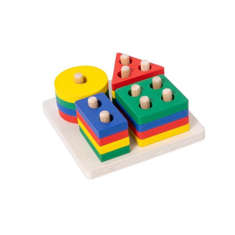Jual Mainan Edukasi Matching Shape Belajar Bentuk Menara Geometri Pilar ...