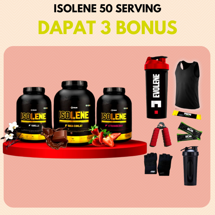 Jual ISOLENE 50 SERVING ORIGINAL BPOM EVOLENE ISOLENE WHEY FITNESS ...