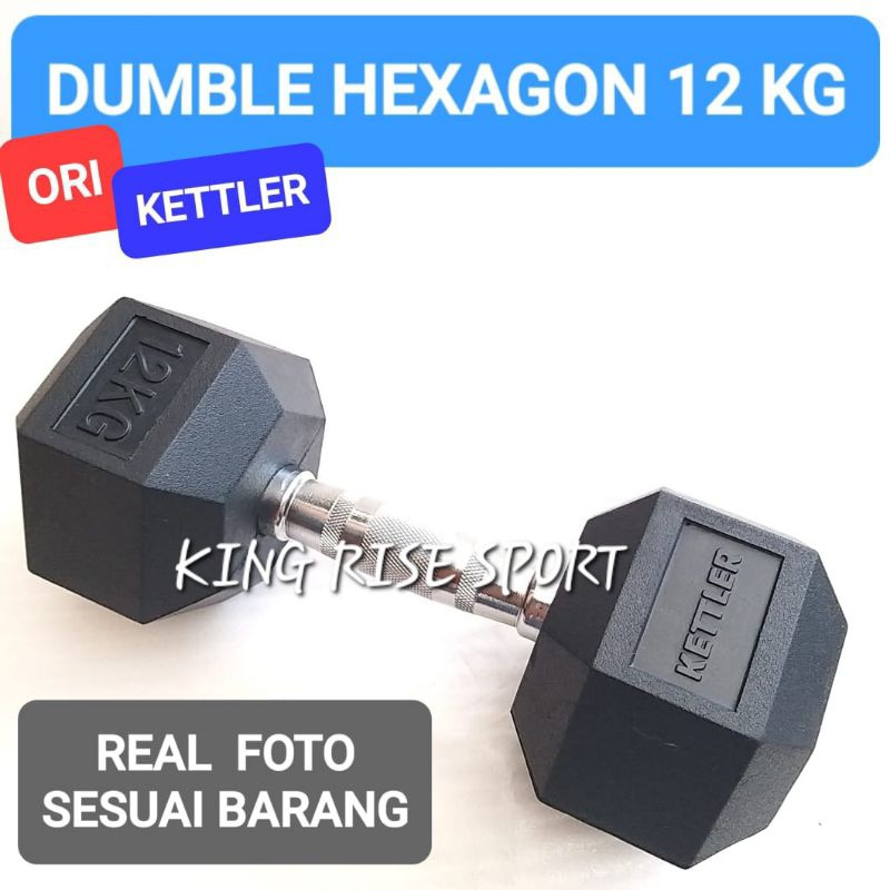 Jual KETTLER Fixed Hexagonal Dumbell / Dumble Hexagon 12 Kg - ORI ...