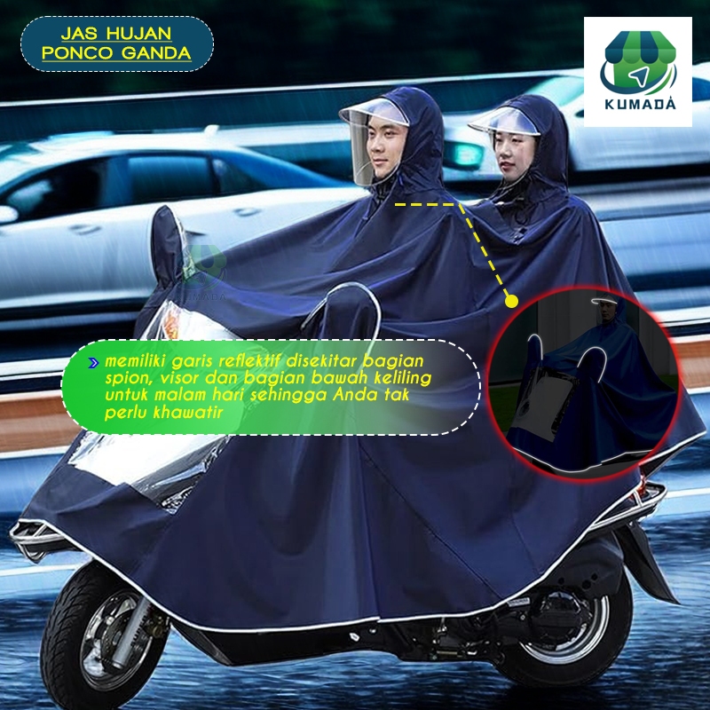 Jual Jas Hujan wanita dan pria motor / jas hujan 2 kepala Bahan Super ...