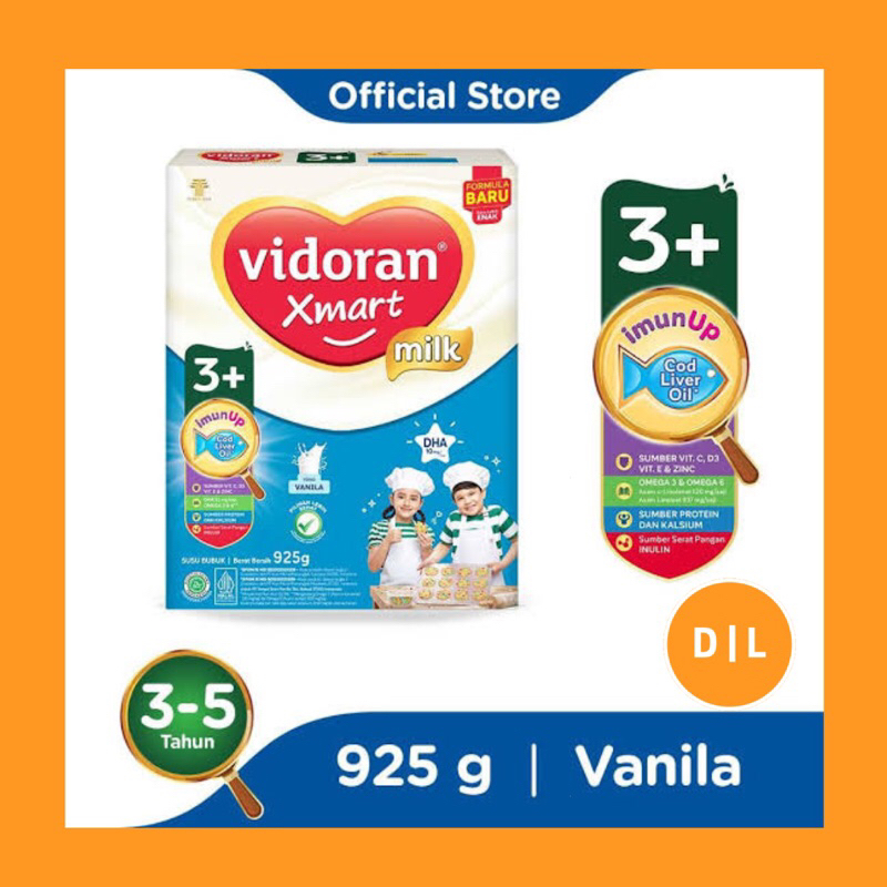 Jual VIDORAN XMART 3+ IMUN UP 925Ml VANILA MADU 925 ml | Shopee Indonesia